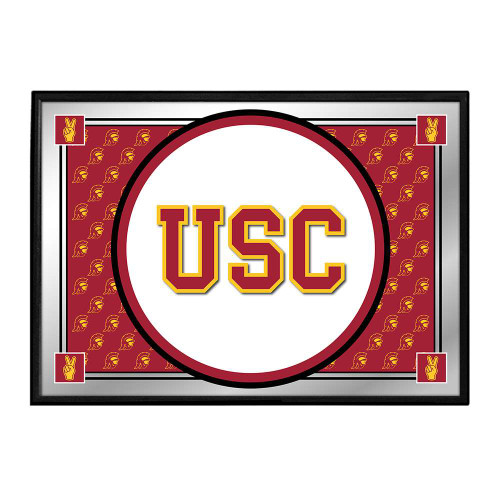 USC Trojans: Team Spirit - Framed Mirrored Wall Sign - Cardinal
