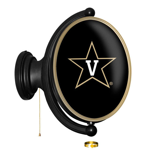 Vanderbilt Commodores: Original Oval Rotating Lighted Wall Sign - Black