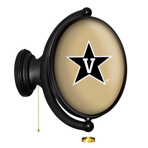 Vanderbilt Commodores: Original Oval Rotating Lighted Wall Sign - Gold