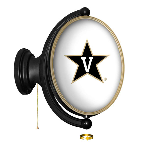 Vanderbilt Commodores: Original Oval Rotating Lighted Wall Sign - White