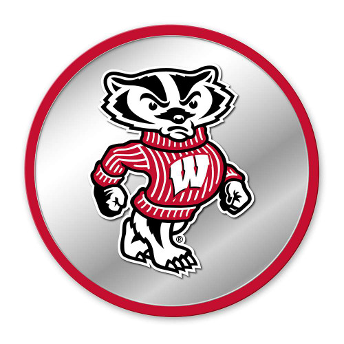 Wisconsin Badgers: Mascot - Modern Disc Mirrored Wall Sign
