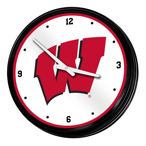 Wisconsin Badgers: Retro Lighted Wall Clock