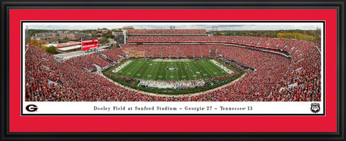Georgia Bulldogs Football Stadium Panoramic Photo Deluxe Matted Frame