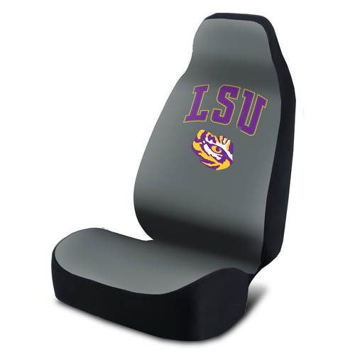 LSU Tigers Universal Car Seat Cover - Grey LSU