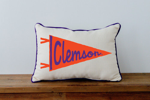 Clemson Tigers Pennant Throw Pillow