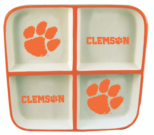 Clemson Tigers 4 Section Square Tray