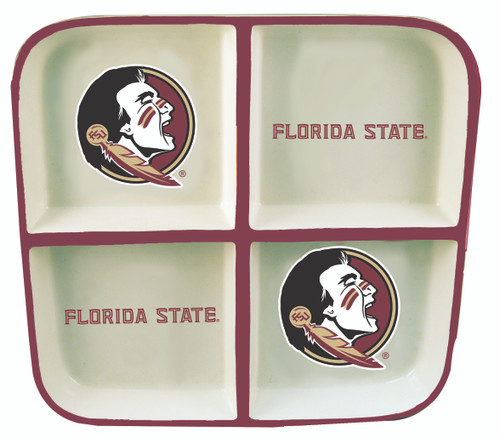 FSU Seminoles 4 Section Square Tray