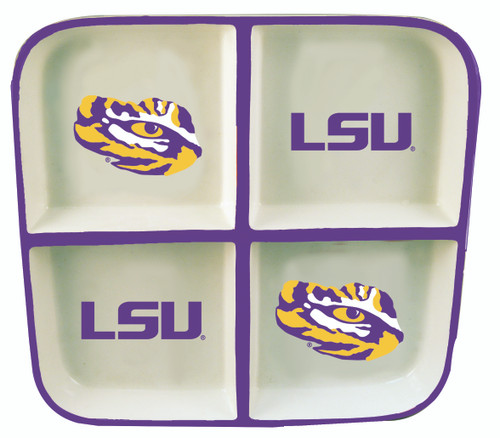 LSU Tigers 4 Section Square Tray