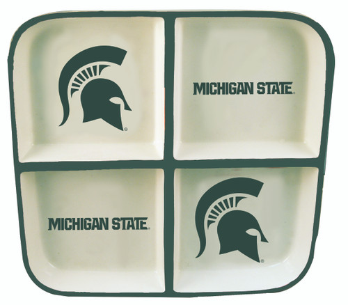 Michigan State Spartams 4 Section Square Tray