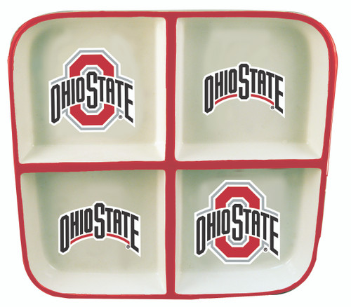 Ohio State Buckeyes 4 Section Square Tray