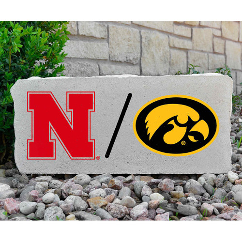 Nebraska Huskers and Iowa Hawkeyes Decorative Stone House Divided - Large