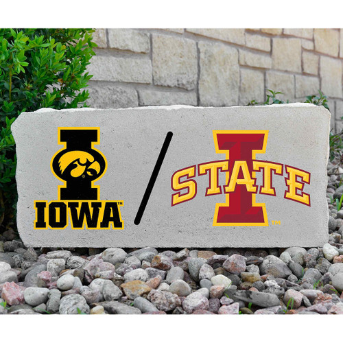 Iowa Hawkeyes and Iowa State Decorative Stone House Divided - Large