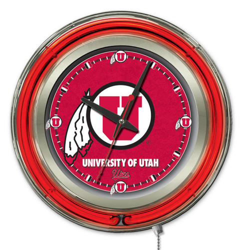 Utah Utes Double Neon Wall Clock