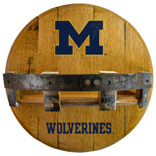 Michigan Wolverines Oak Barrel Shelf