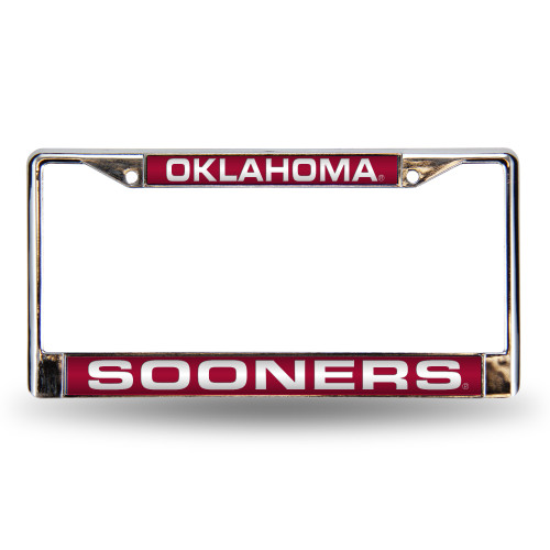 Oklahoma Sooners Red Laser Cut Chrome Frame