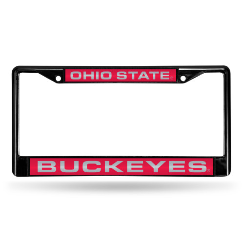 Ohio State Buckeyes Black Laser Cut Chrome Frame