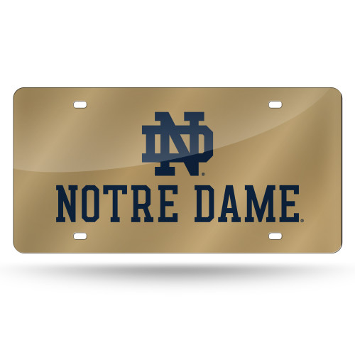 Notre Dame Fighting Irish Navy Lettering Laser Cut Tag