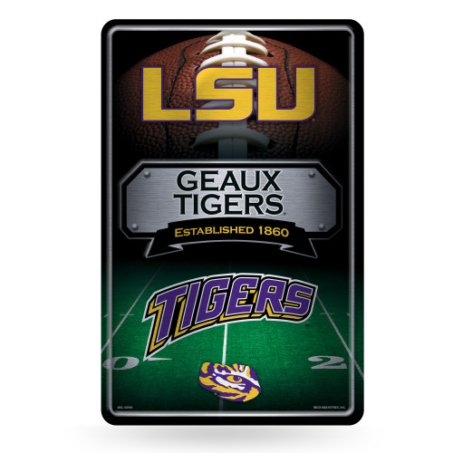 LSU Tigers metal home decor sign