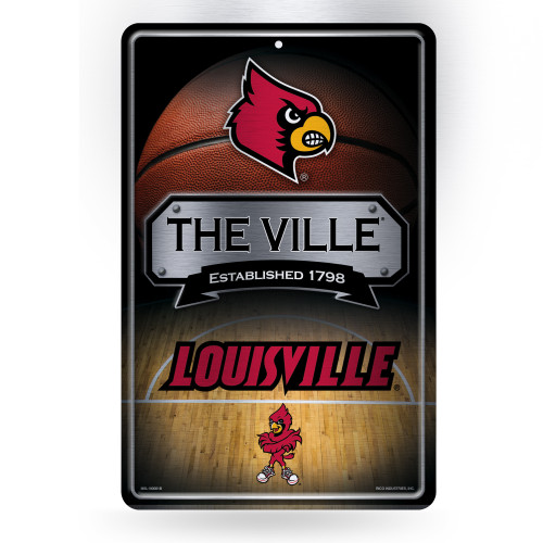 Louisville Cardinals metal home decor sign