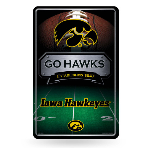 Iowa Hawkeyes metal home decor sign