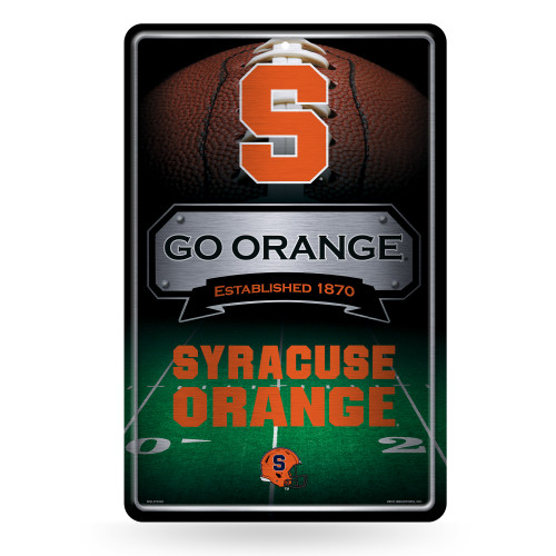 Syracuse Orange metal home decor sign