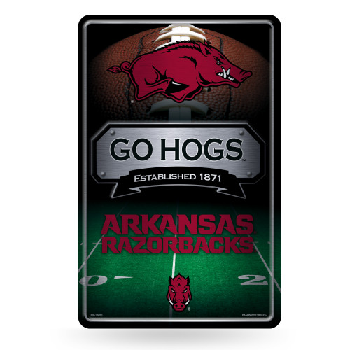 Arkansas Razorbacks metal home decor sign
