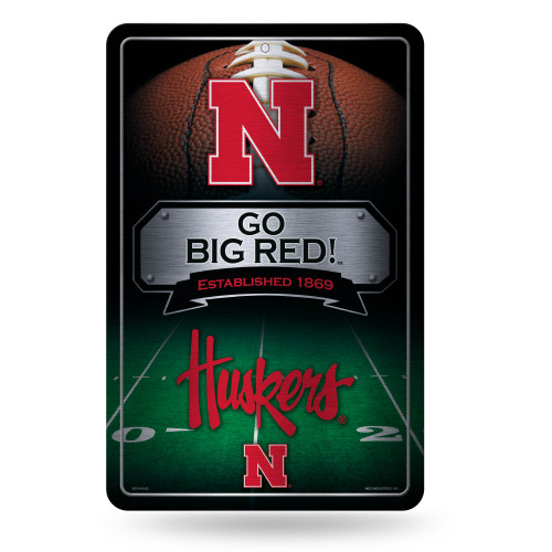 Nebraska Huskers metal home decor sign
