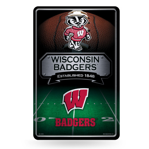 Wisconsin Badgers Standard metal home decor sign