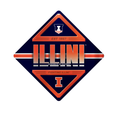 Illinois Fighting Illini Metal Wall Sign