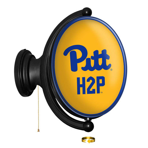 Pittsburgh Panthers: Original Oval Rotating Lighted Wall Sign - Gold