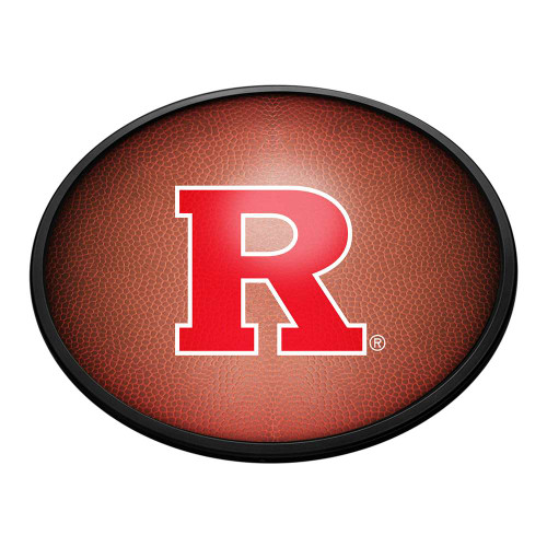 Rutgers Scarlet Knights: Pigskin - Oval Slimline Lighted Wall Sign