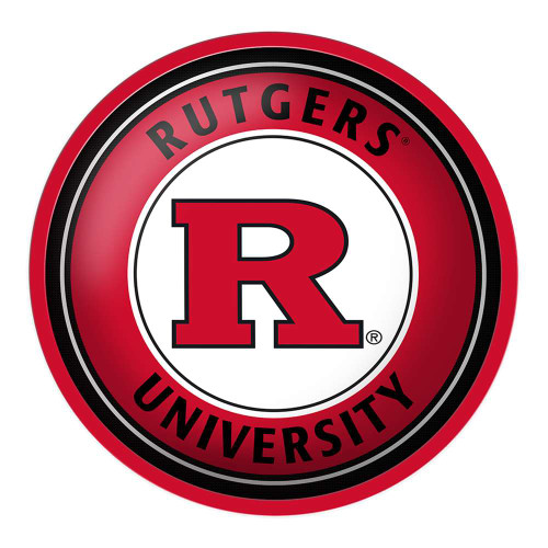 Rutgers Scarlet Knights: Modern Disc Wall Sign - Scarlet Frame