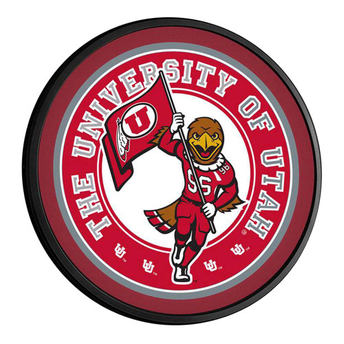 Utah Utes: Swoop - Round Slimline Lighted Wall Sign