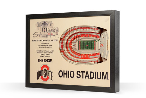Ohio State Buckeyes Framed 3-D Stadium Art