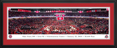Ohio State Buckeyes Women's Basketball Panorama Deluxe Matted Frame