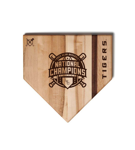 LSU Tigers National Champions Home Plate Cutting Board