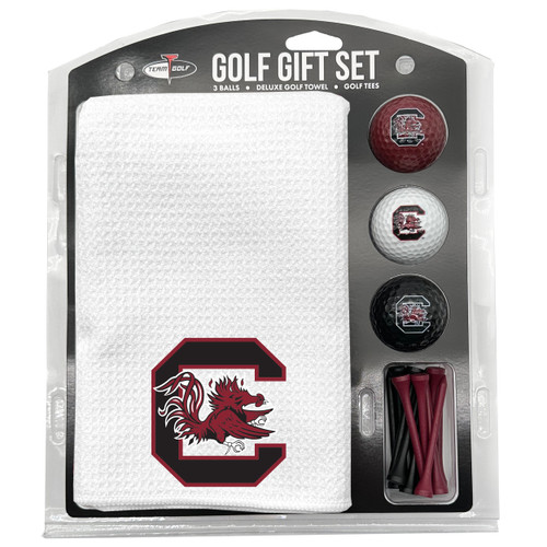 South Carolina Gamecocks Microfiber Towel Golf Gift Set - White