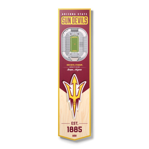Arizona State Sun Devils 3D Stadium 8x32 Banner