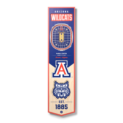 Arizona Wildcats 3D Stadium 8x32 Banner