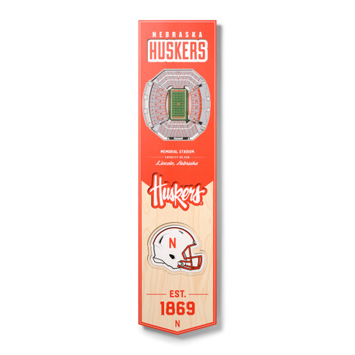 Nebraska Huskers 3D Stadium 8x32 Banner
