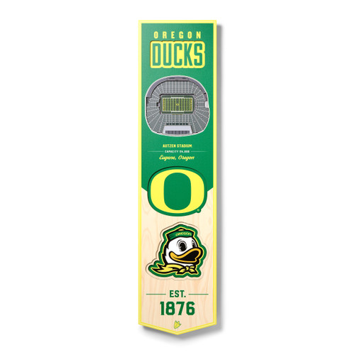 Oregon Ducks 3D Stadium 8x32 Banner