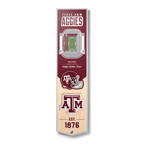 Texas A&M Aggies 3D Stadium 8x32 Banner