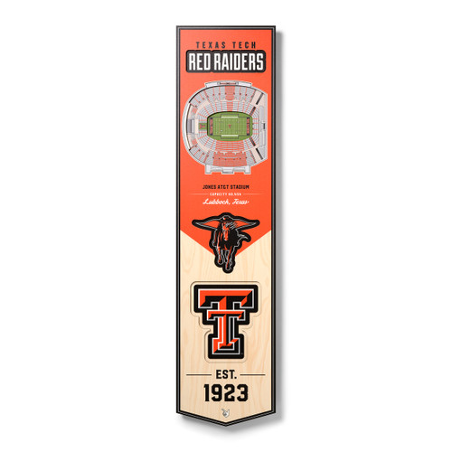 Texas Tech Red Raiders 3D Stadium 8x32 Banner