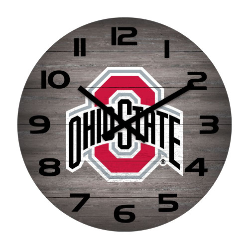 Ohio State Buckeyes Weathered 16" Clock