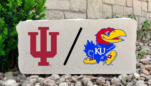 Indiana Hoosiers and Kansas Jayhawks House Divided Stone
