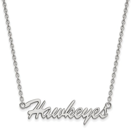 Iowa Hawkeyes Script Sterling Silver Necklace