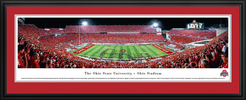 Ohio State Buckeyes Panoramic Photo Deluxe Matted Frame - 50 Yard Line
