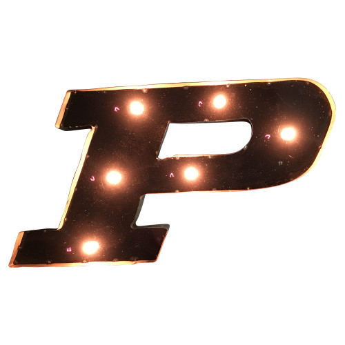 Purdue Boilermakers Recycled Metal Wall Decor P Illuminated