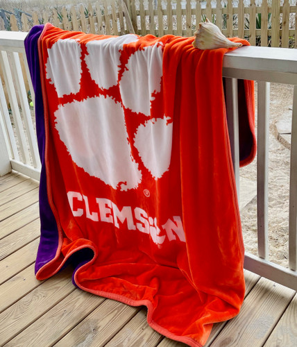 Clemson Tigers Plush Reversible Blanket