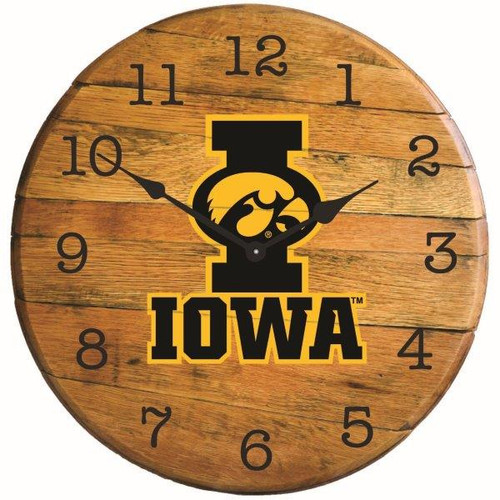 Iowa Hawkeyes 21" Barrel Team Logo Clock